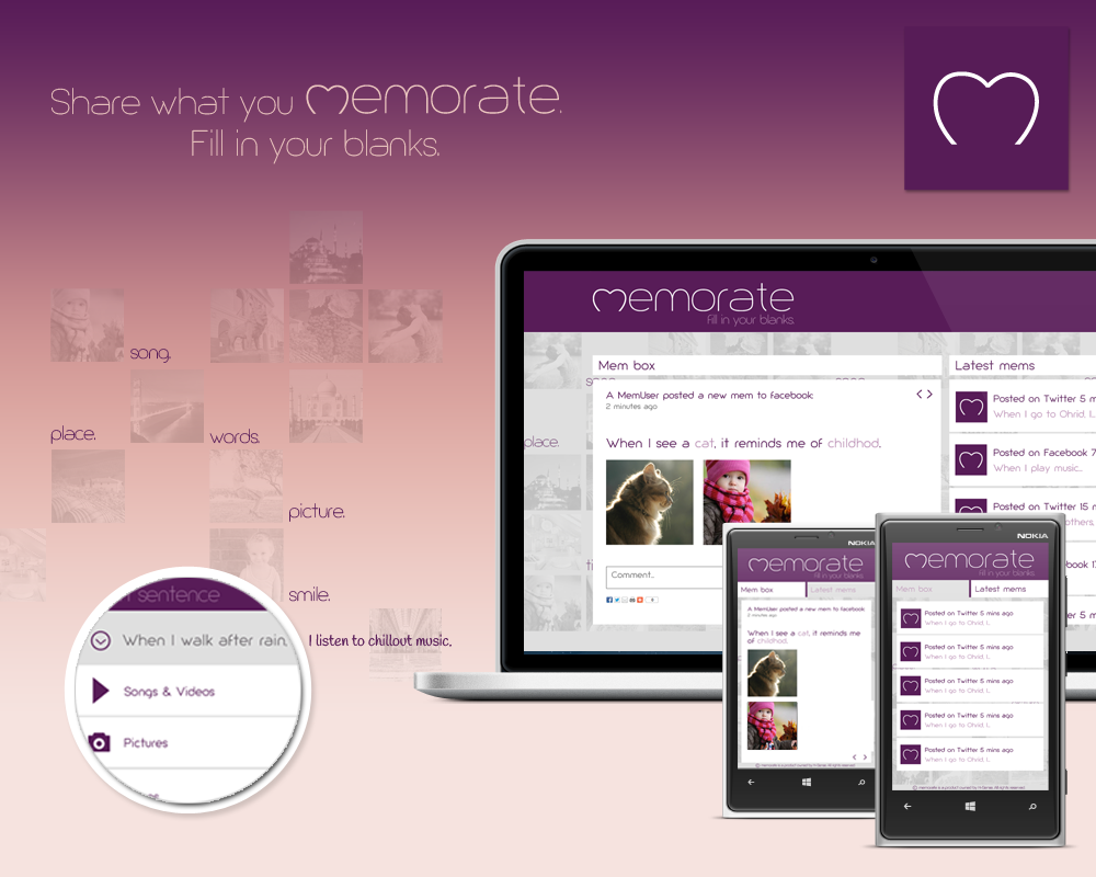 Memorate - aplicatia pentru memorie disponibila in Windows Phone Store